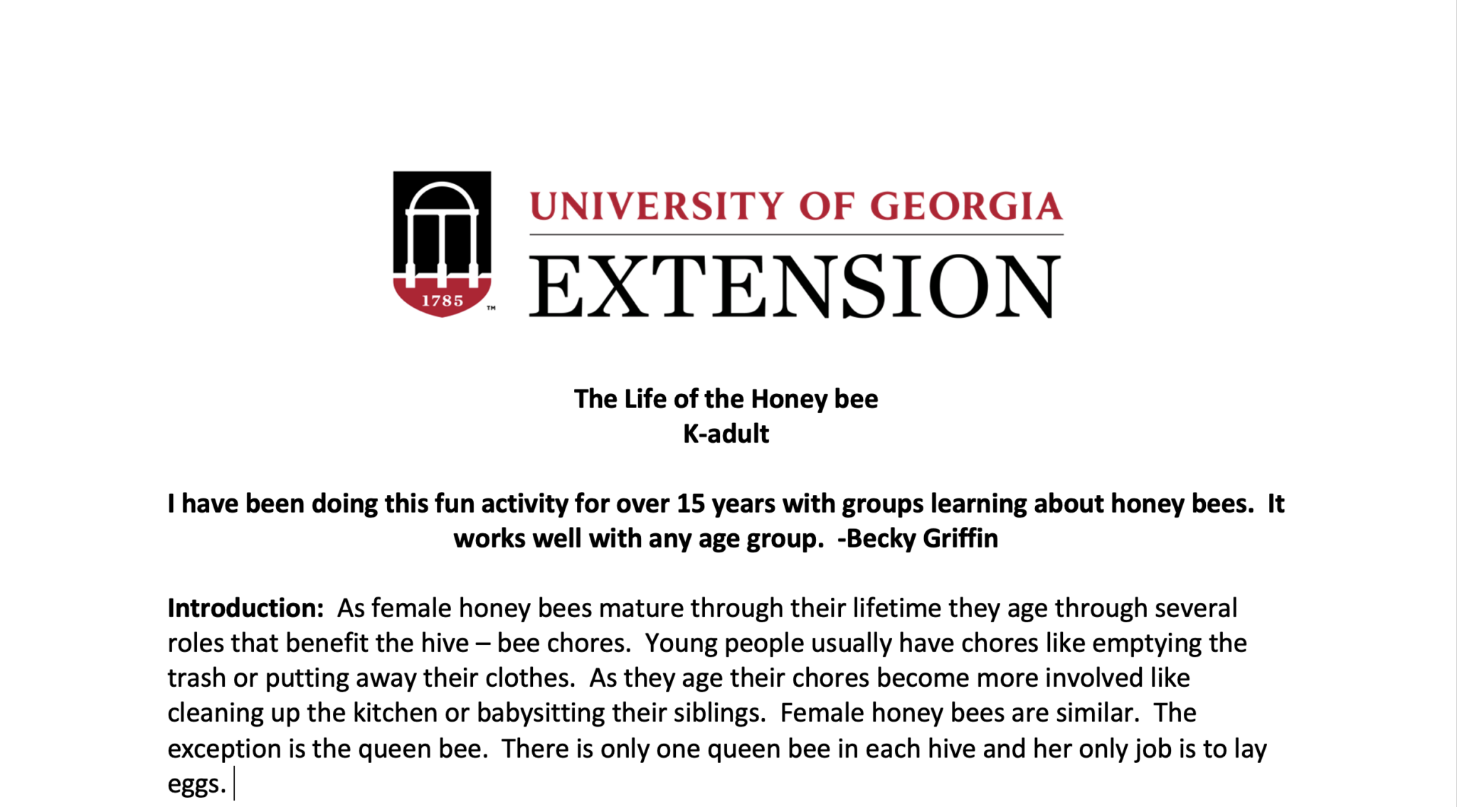 honey bee roles – The Great Southeast Pollinator Census